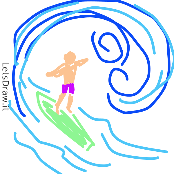 How to draw Surfing / ein4jywjj.png / LetsDrawIt