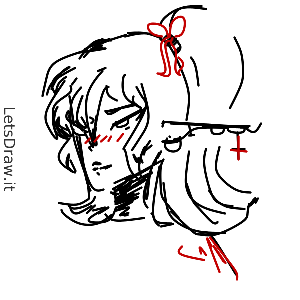 How to draw ponytail / exa5mc959.png / LetsDrawIt