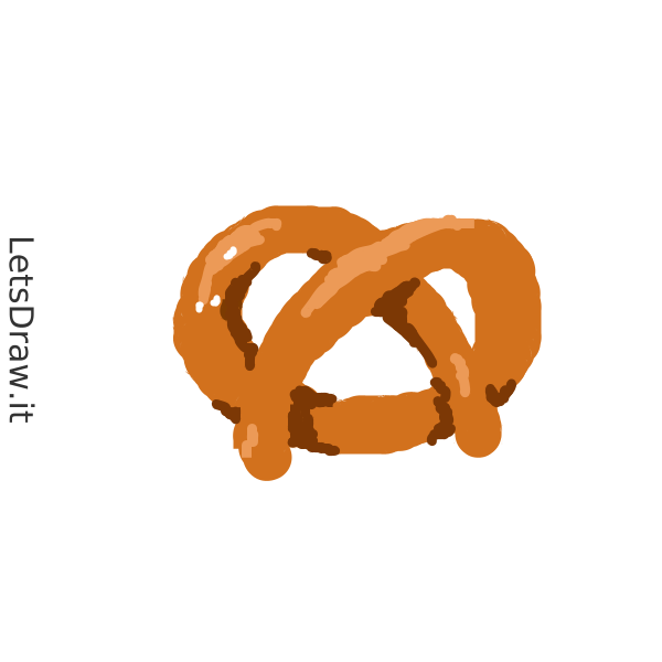 How to draw pretzel / ezadx69a3.png / LetsDrawIt
