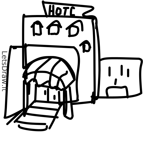 How to draw hotel / ezigky4er.png / LetsDrawIt