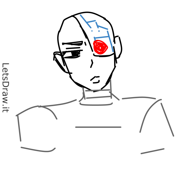 How to draw Cyborg / fdx58prca.png / LetsDrawIt