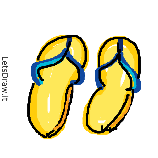 How to draw flip-flops / fofboq19t.png / LetsDrawIt