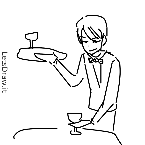 How to draw waiter / ftn9g79ju.png / LetsDrawIt