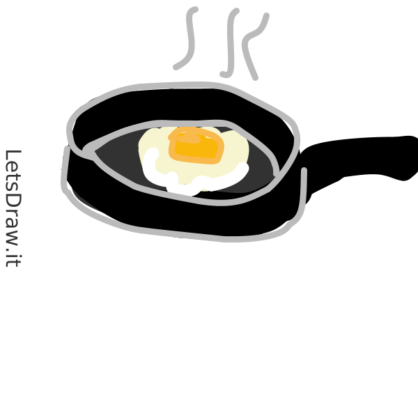 How to draw fried egg / LetsDrawIt