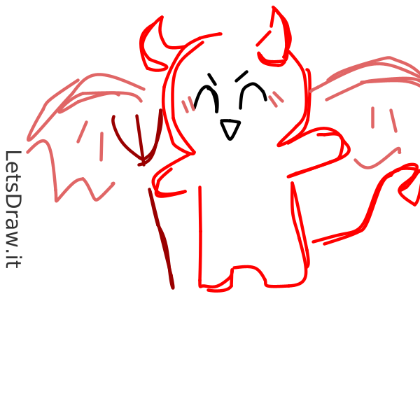 How to draw devil / LetsDrawIt