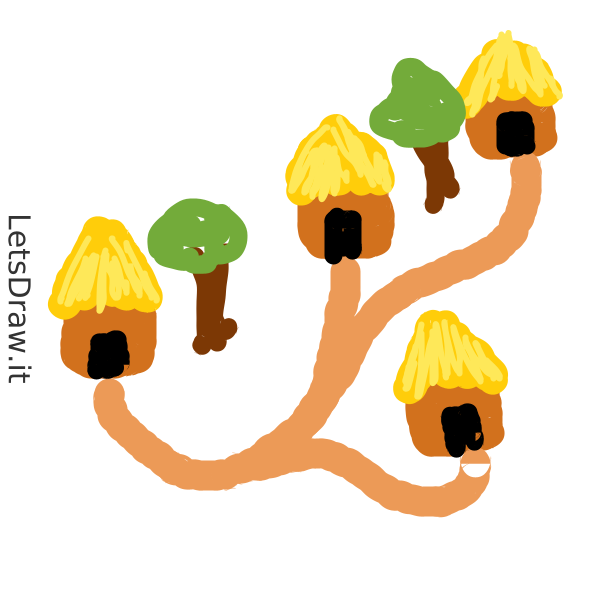 How to draw village / gdjatnbrm.png / LetsDrawIt