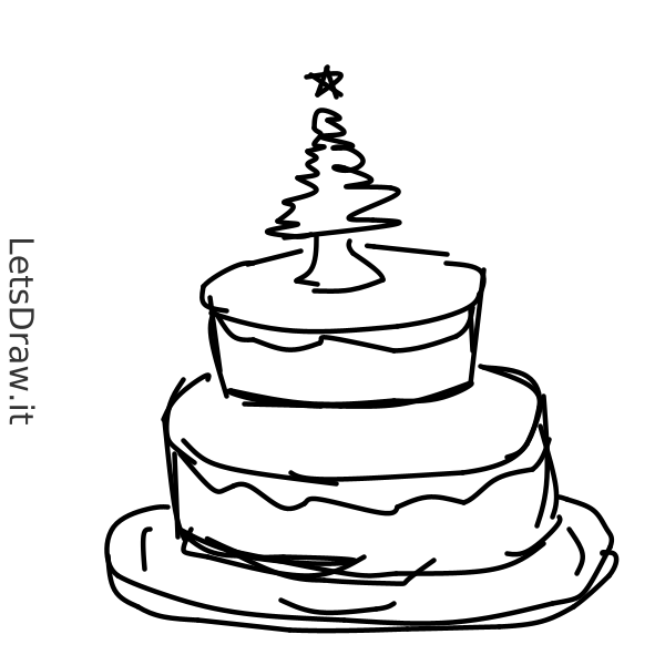 How to draw Christmas cake / gfxxpna1w.png / LetsDrawIt