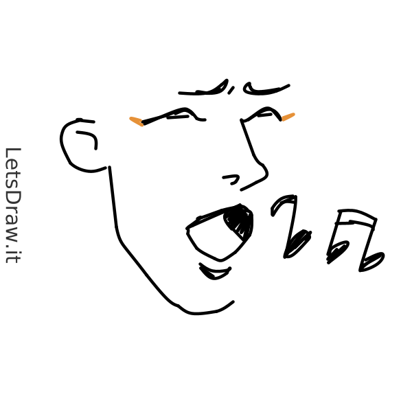 How to draw singer / LetsDrawIt