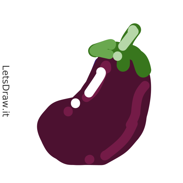 How to draw eggplant / LetsDrawIt