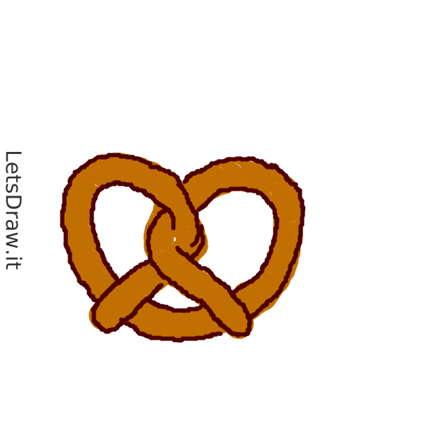 How to draw pretzel / LetsDrawIt