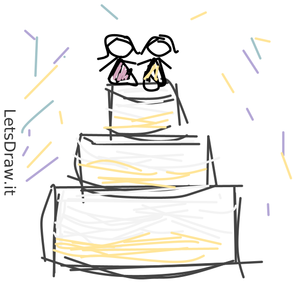 How to draw Wedding-cake / Learn to draw from other LetsdrawIt players