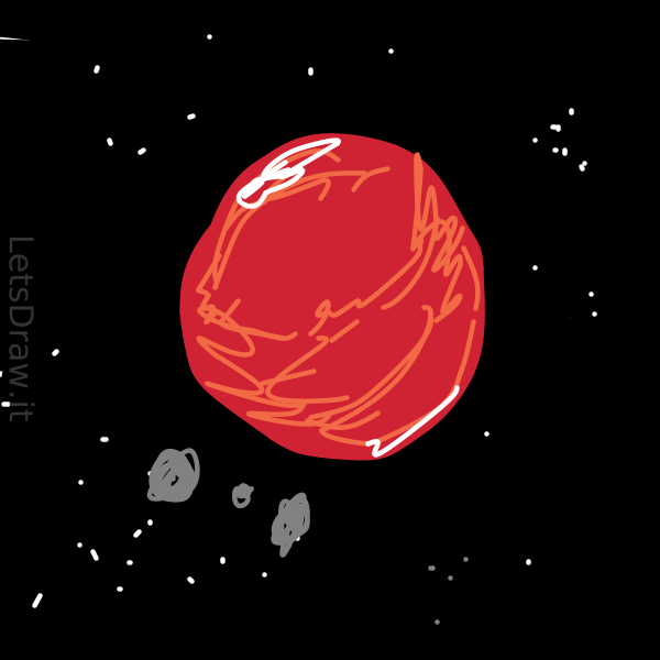 How to draw Mars / gymmdcari.png / LetsDrawIt