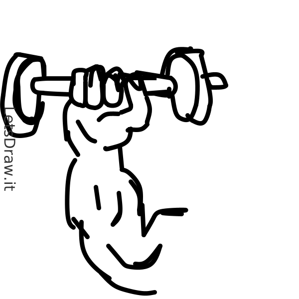 How to draw dumbbell / LetsDrawIt