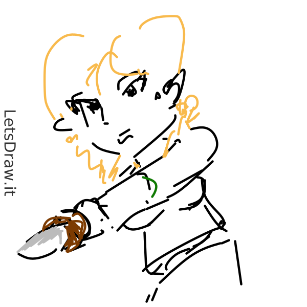 How to draw dagger / hiwnpdtdh.png / LetsDrawIt