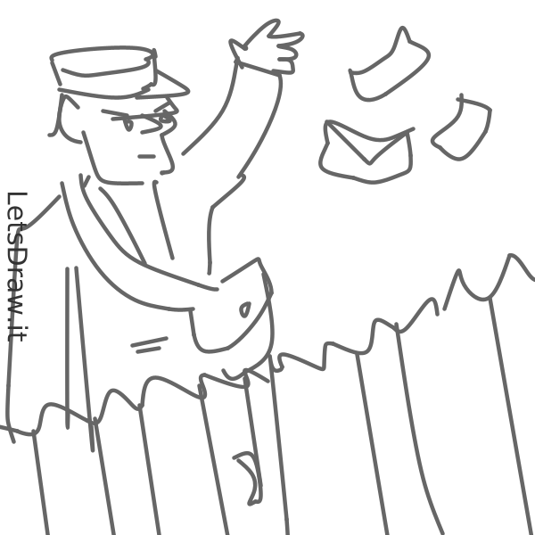 How to draw postman / hrcygpucx.png / LetsDrawIt