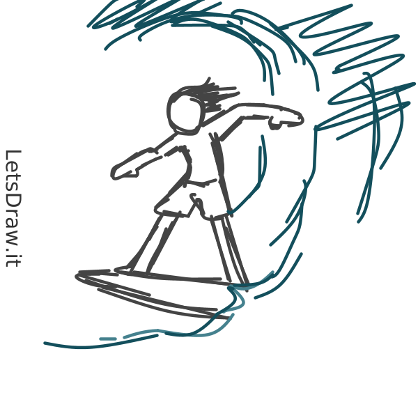 How to draw Surfing / hsm4epeoy.png / LetsDrawIt