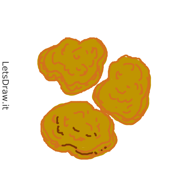 How to draw chicken nuggets / htg5ogzsi.png / LetsDrawIt