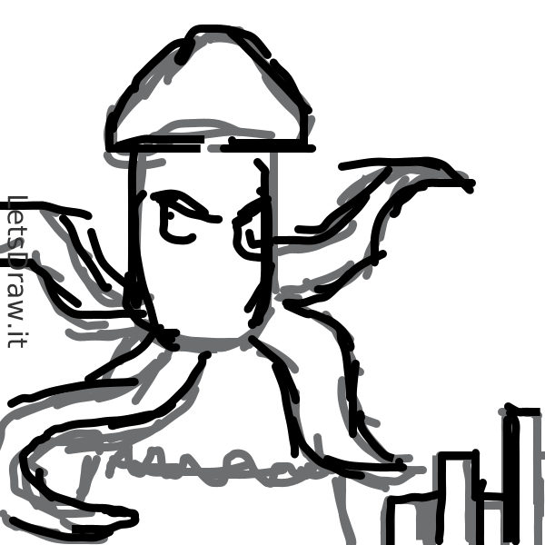 How to draw giant squid / htotqjnsh.png / LetsDrawIt