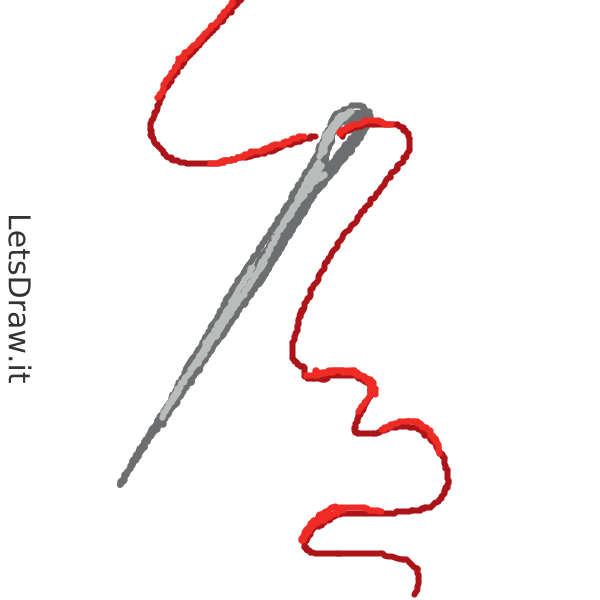 How to draw sewing needle / huertz7fz.png / LetsDrawIt