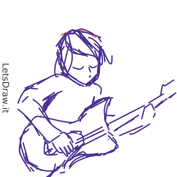 How to draw guitarist / hurdba3yr.png / LetsDrawIt