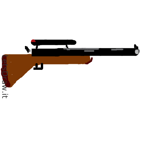 How to draw Sniper rifle / hwdotegaj.png / LetsDrawIt