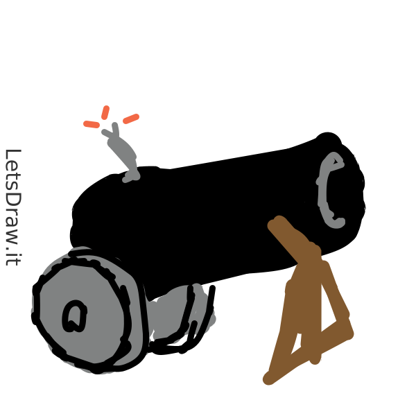 How to draw cannon / i1d3n5zyj.png / LetsDrawIt