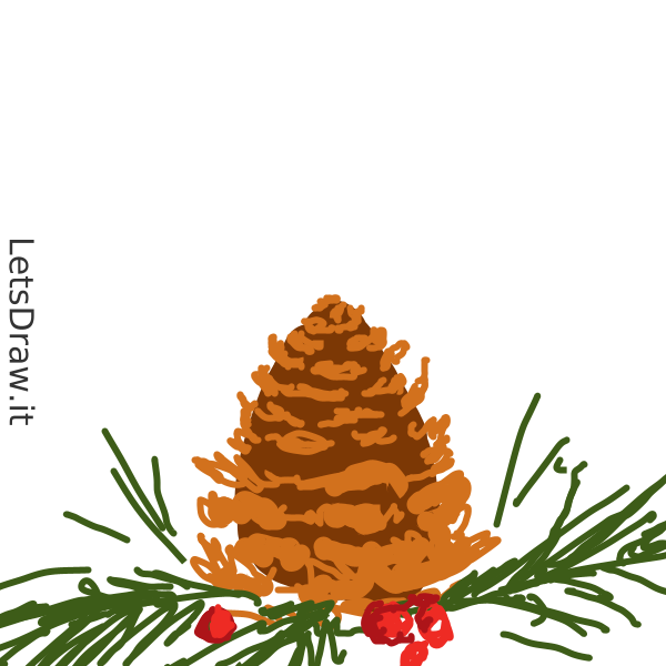 How to draw pinecone / LetsDrawIt