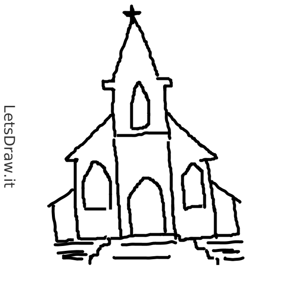 How to draw church / iznworn3p.png / LetsDrawIt