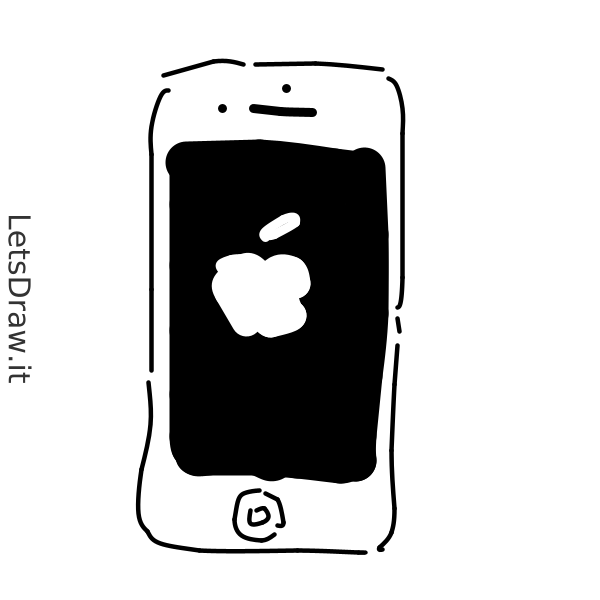 How to draw Iphone Apple / j9isberms.png / LetsDrawIt