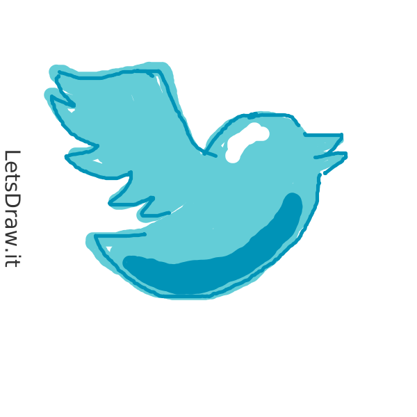 How to draw Twitter / jdna8mqtj.png / LetsDrawIt