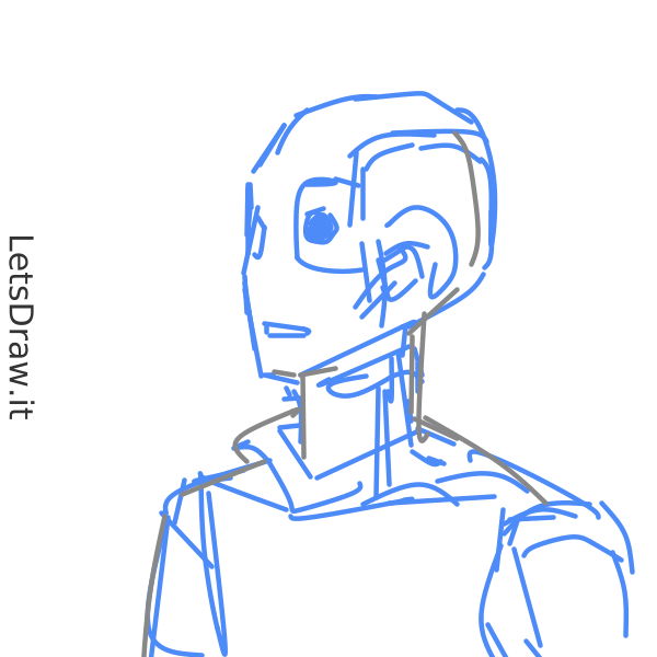 How to draw Cyborg / LetsDrawIt