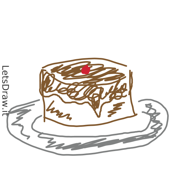 How to draw Chocolate cake / js8mbutxa.png / LetsDrawIt