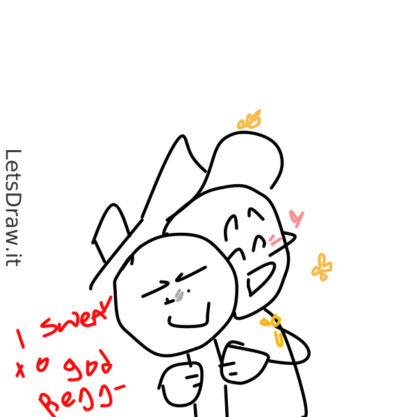 How to draw hug / Learn to draw from other LetsdrawIt players