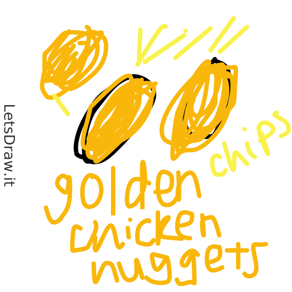 How to draw chicken nuggets / kcyzmrm8k.png / LetsDrawIt
