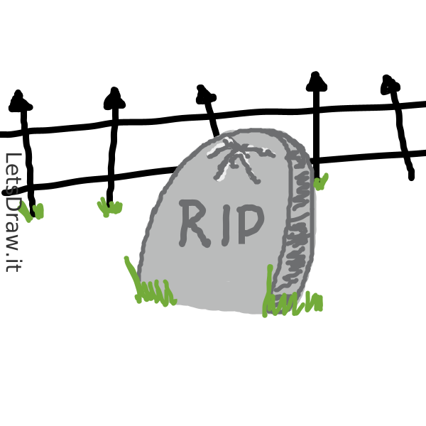 How to draw cemetery / kjowough4.png / LetsDrawIt
