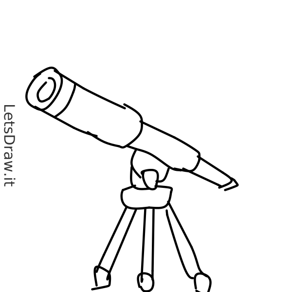 How to draw telescope / ku6nfixxz.png / LetsDrawIt