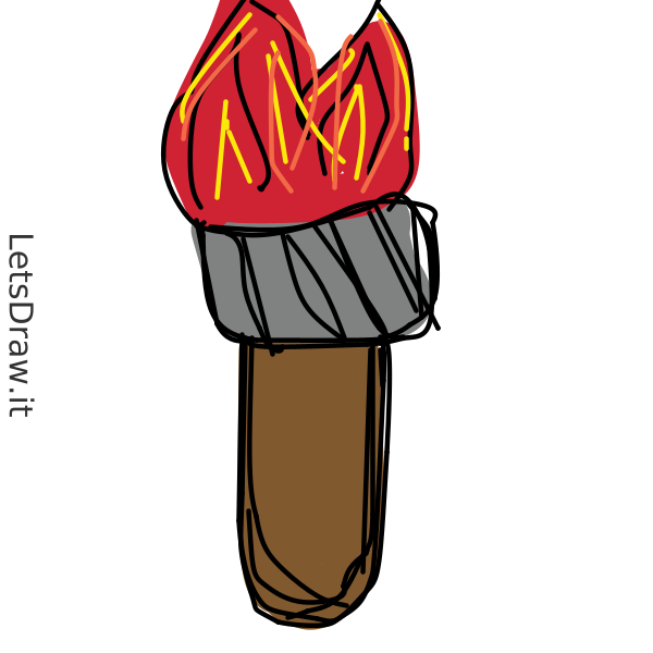 How to draw torch / kwnyci1a.png / LetsDrawIt