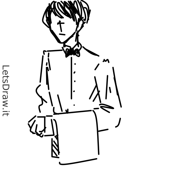 How to draw waiter / kwxo8ej79.png / LetsDrawIt