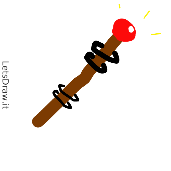 How to draw Magic wand / kyozceyna.png / LetsDrawIt