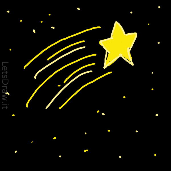 How to draw shooting star / magkq3g7j.png / LetsDrawIt