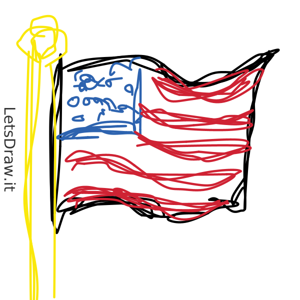 How to draw flag / meiqdh13e.png / LetsDrawIt