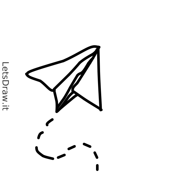 How to draw paper airplane / mk6eeekbk.png / LetsDrawIt