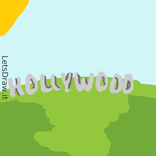 How to draw Hollywood / mkyuo44sh.png / LetsDrawIt