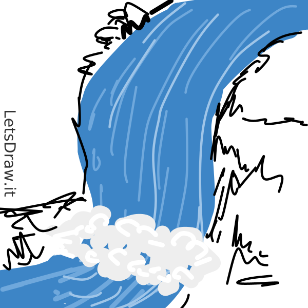 How to draw waterfall / mu7nfd7bg.png / LetsDrawIt