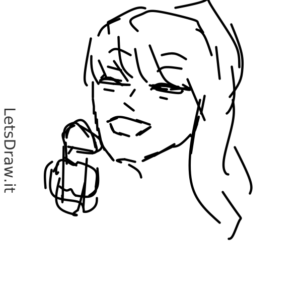 How to draw singer / mumpn495g.png / LetsDrawIt
