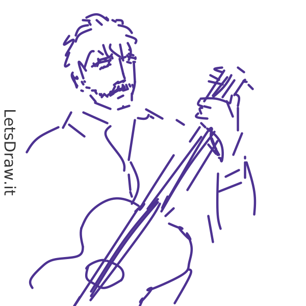 How to draw guitarist / myyfrw3qm.png / LetsDrawIt