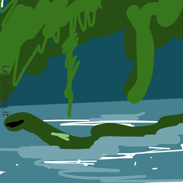 How to draw Anaconda / LetsDrawIt