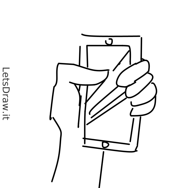 How to draw Phone in hand / n4tdrnwy7.png / LetsDrawIt