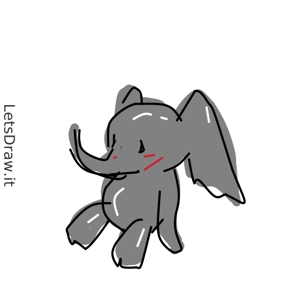 How to draw elephant / na1iog76.png / LetsDrawIt