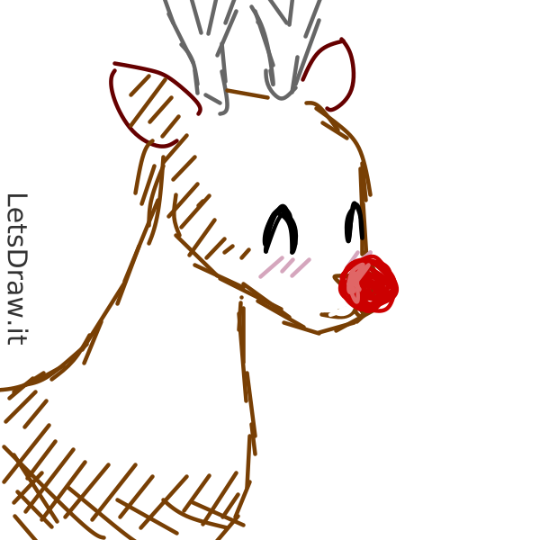 How to draw reindeer / LetsDrawIt